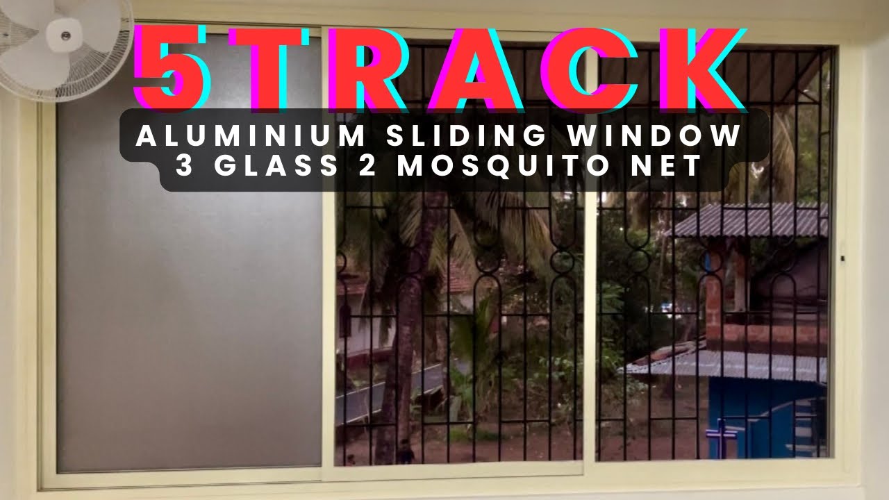 5 Track Aluminium Sliding Window 3 Glass Shatter 2 Mosquito Net ...