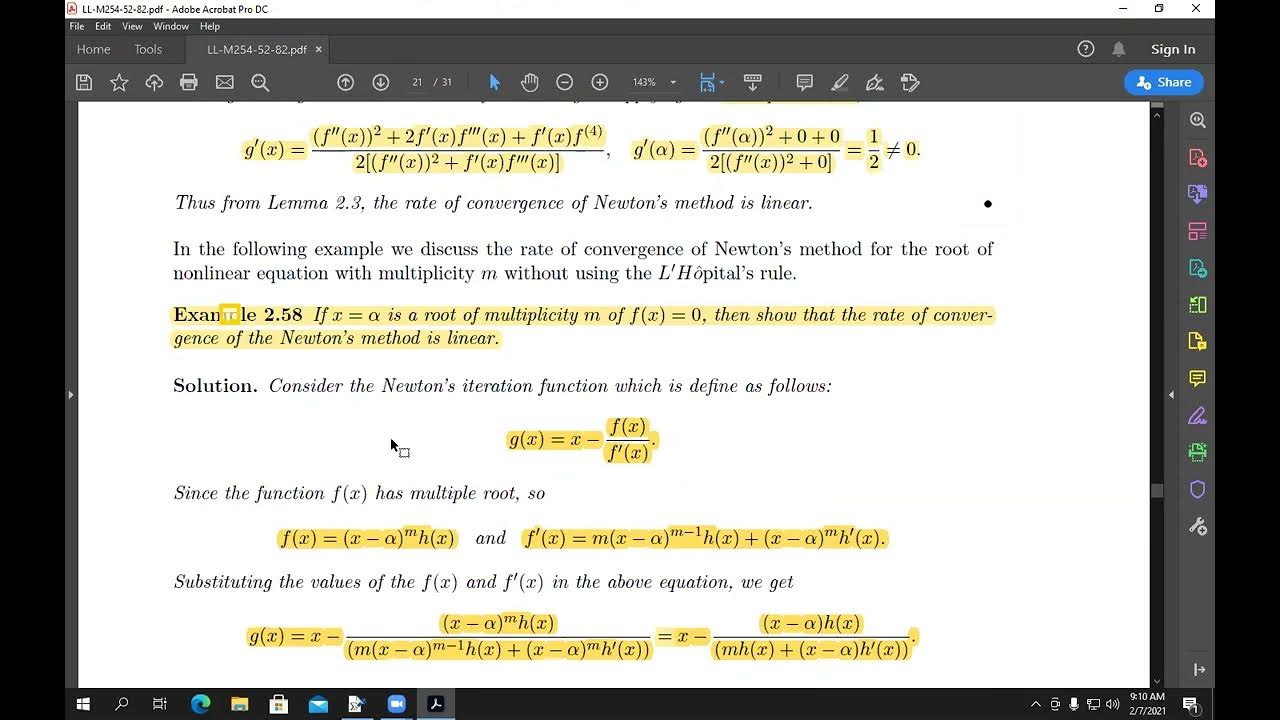 Chapter 2: Error Analysis for Iterative Methods p4 + Systems of Nonlinear Equations - YouTube