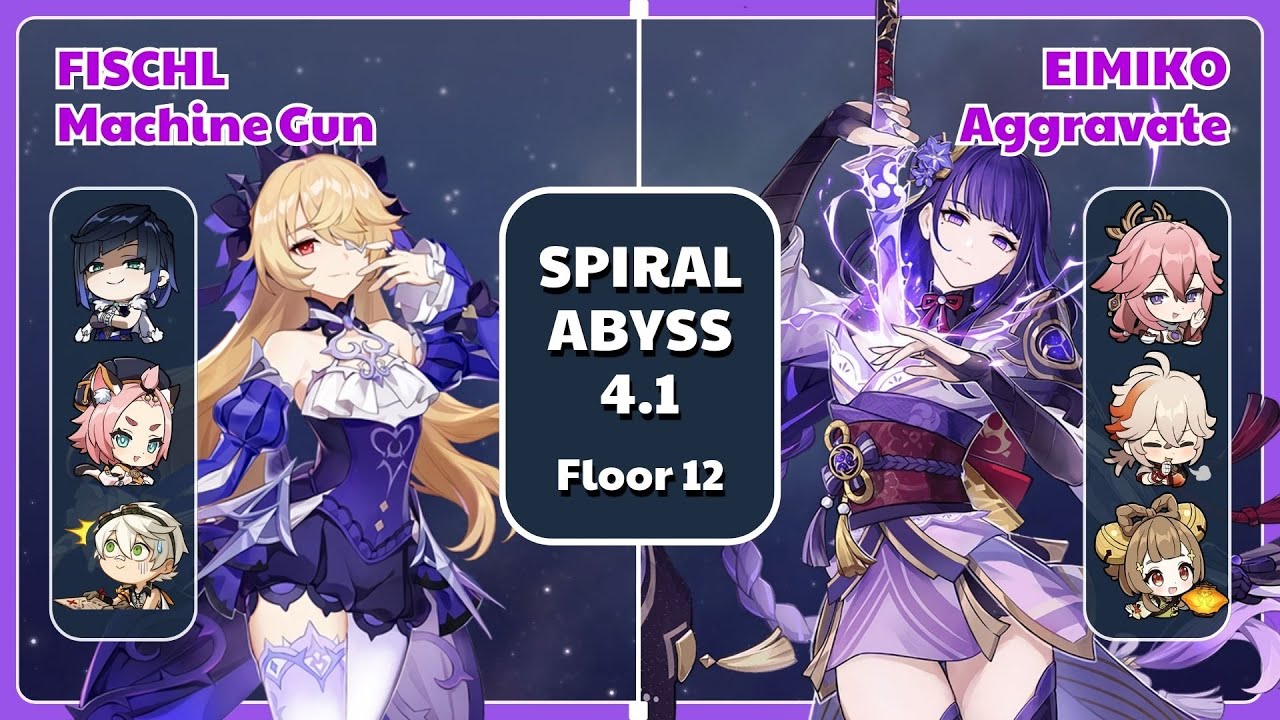 FISCHL Machine Gun & EIMIKO Aggravate | Spiral Abyss 4.1 | Genshin ...