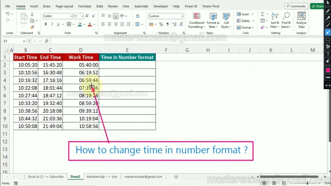 Time to Number format - MS excel Tips and Tricks - YouTube