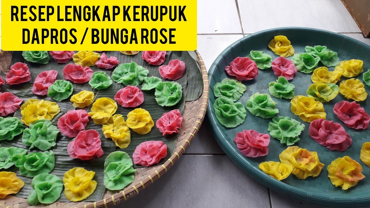 CARA MEMBUAT DAPROS | KUE KEMBANG ROSE | KERUPUK BUNGA MAWAR | UNTUK ...