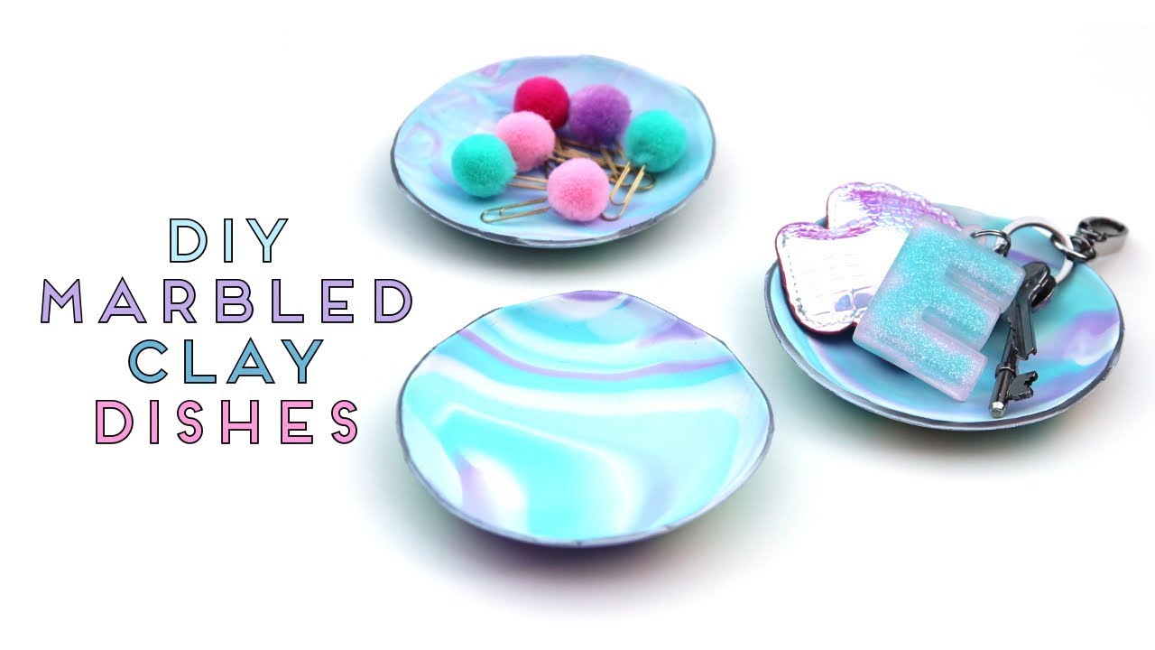Diy Marbled Clay Catch-all Dishes - YouTube