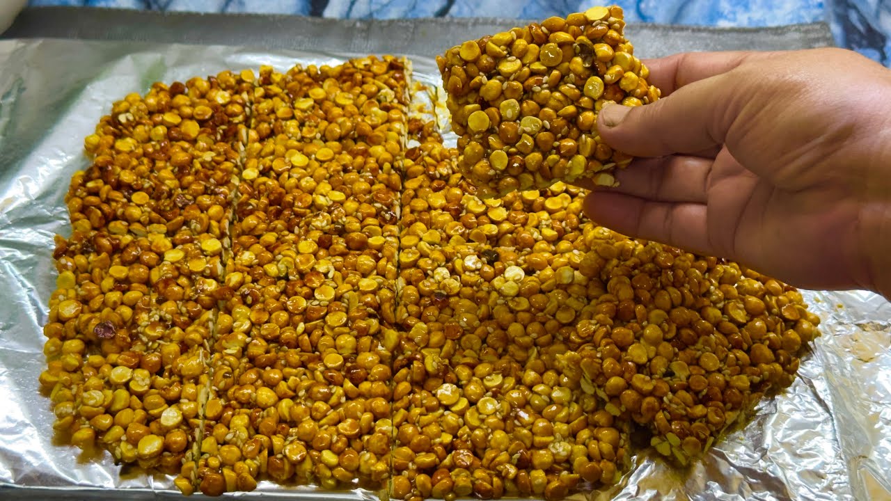 Chana gachak Recipe | How to Make Roasted Chickpea Gajak | Gachak ...
