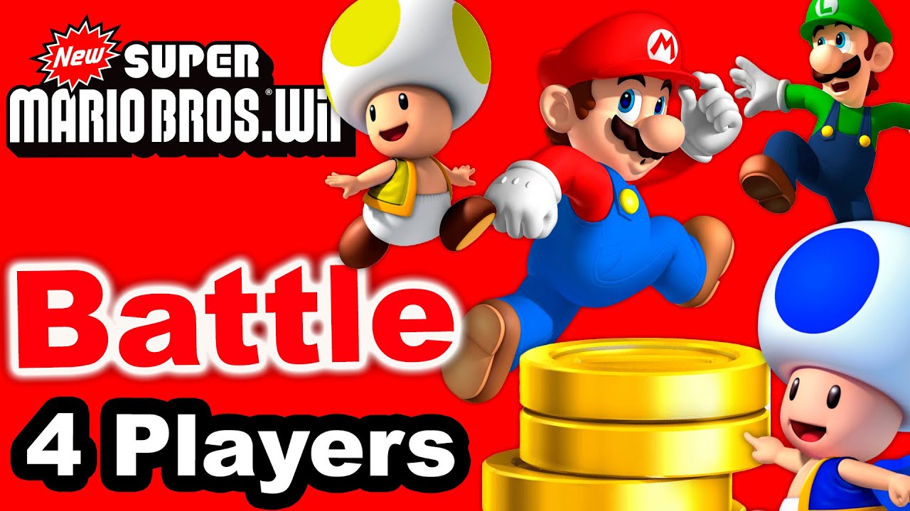 New Super Mario Bros. Wii Coin Battle – 4 Players (Multiplayer) - YouTube