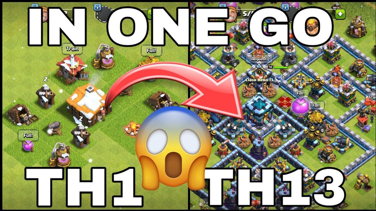 Maxing TownHall TH1 to TH13|Clash of clans|coc - YouTube