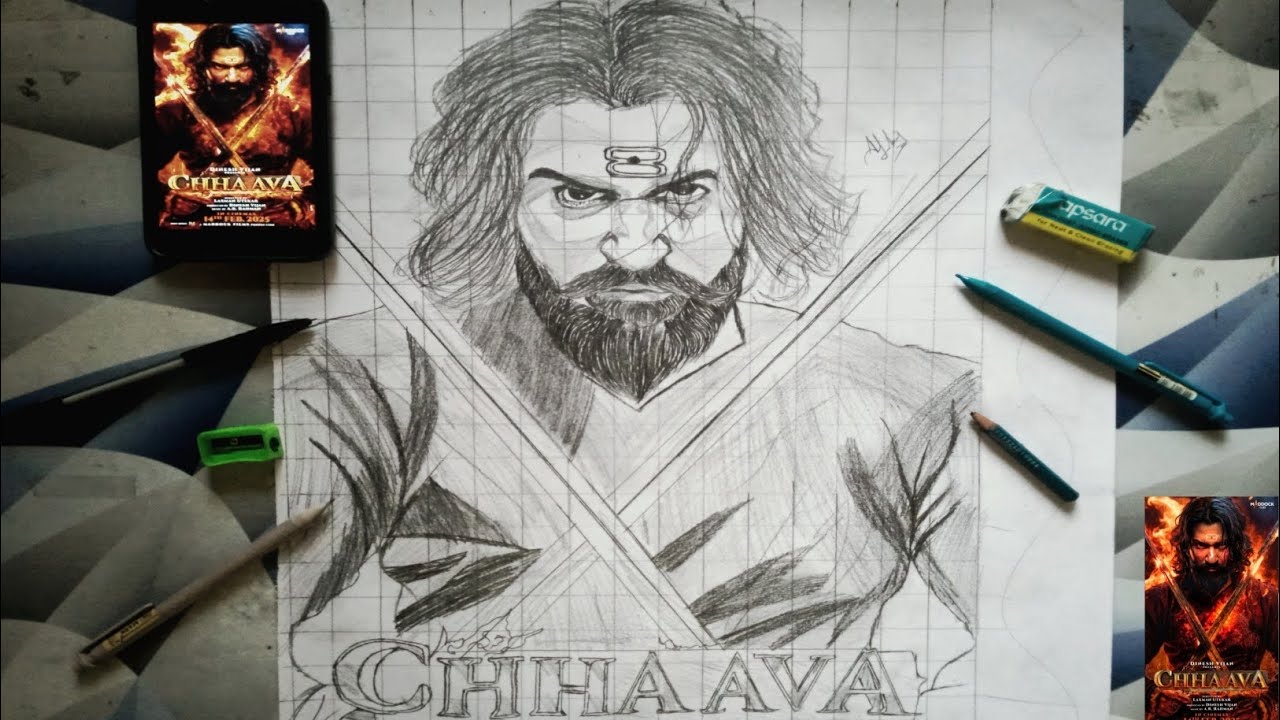 🚩 ️How to draw chhaava movie poster #new movie drawing#chhaava full ...