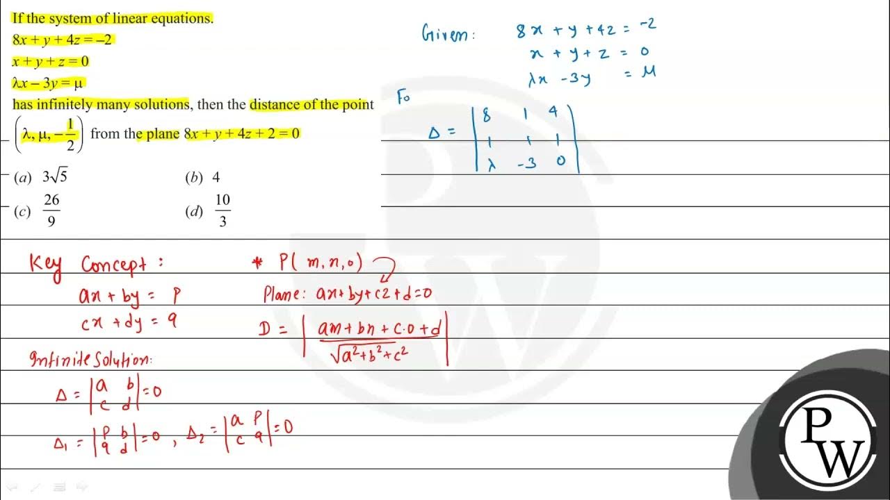 If the system of linear equations. \[ \begin{array}{l} 8 x+y+4 z=-2 \\ x+y+z=0 \\ \lambda x-3 y ...