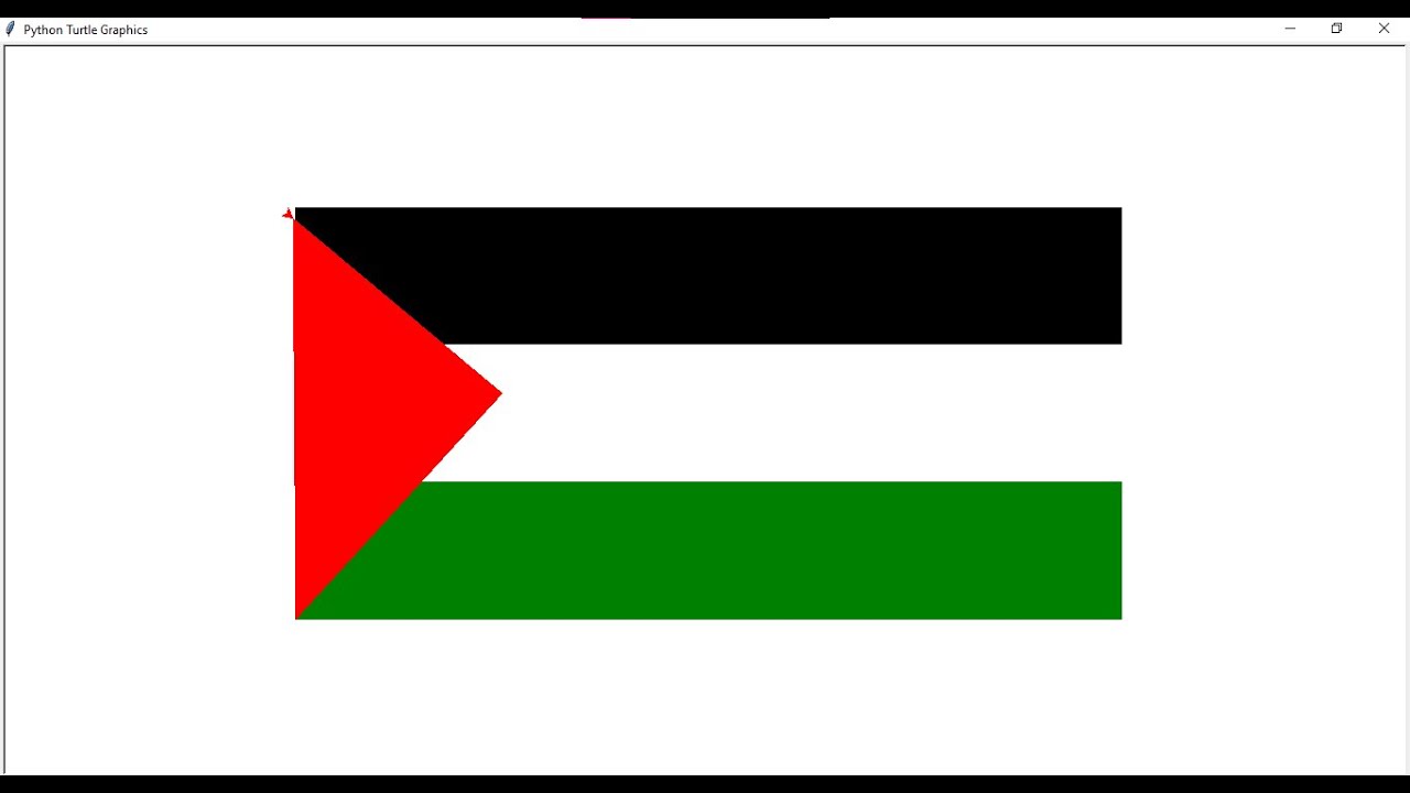 رسم علم فلسطين بلغة بايثون || Drawing the flag of Palestine in Python - YouTube