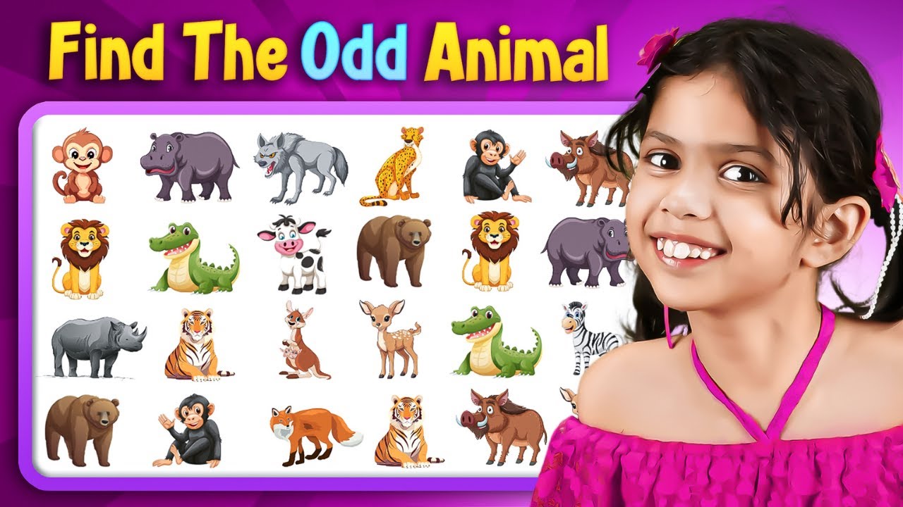 Let’s Play ‘Find the ODD One Out’ 🐶 | Animal Game Episode-1 | Adi ...