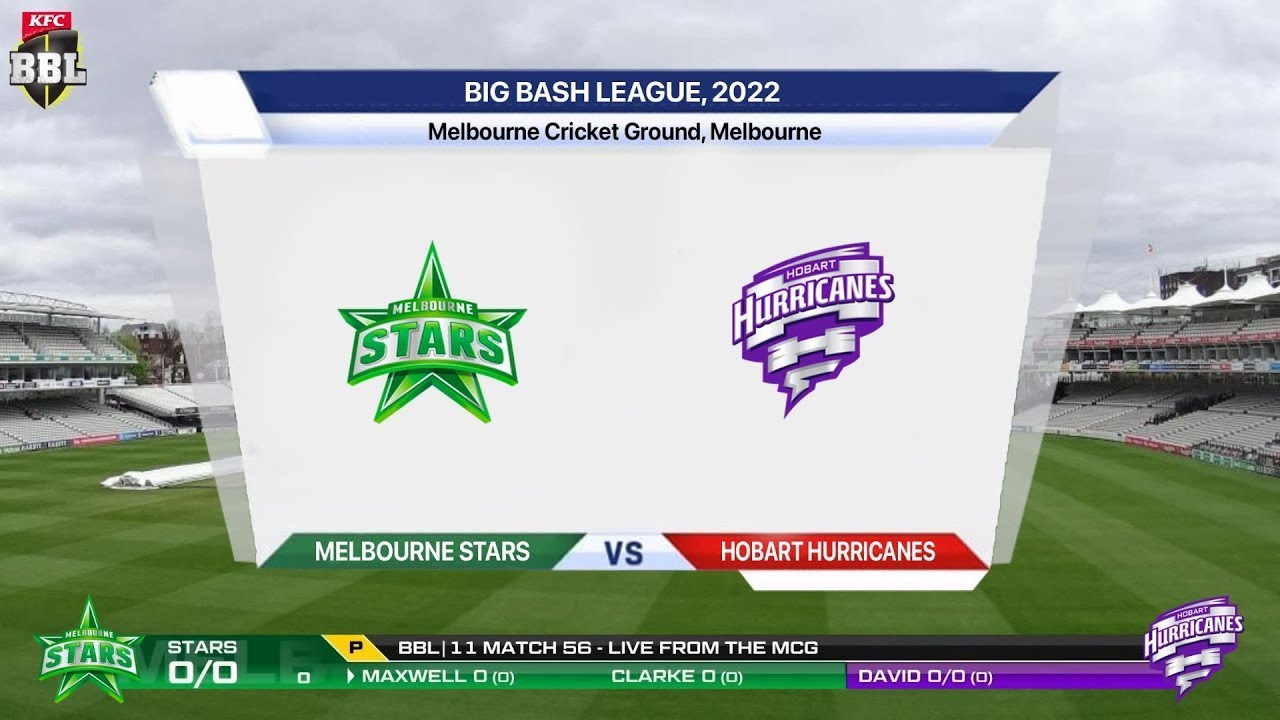 🔴BBL Live: Melbourne Stars Vs Hobart Hurricanes - STA v HUR | BBL Live ...