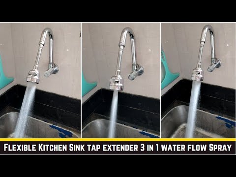 Flexible Kitchen Sink tap extender 3 in 1 water flow Spray, Shower 360 ...