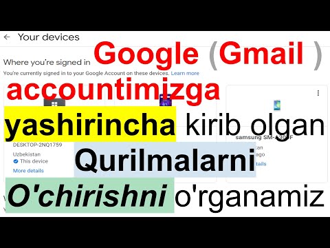 Google (gmail) accountdan NOTANISH qurilmani o'chirish