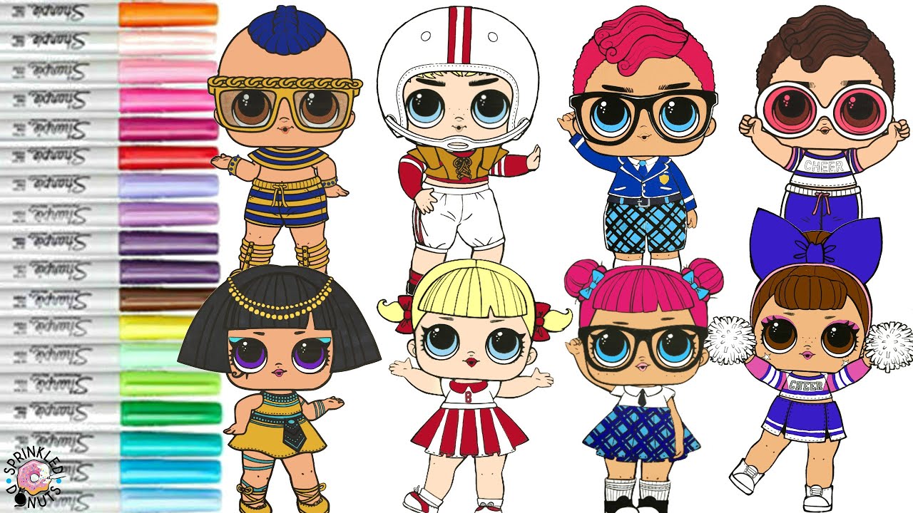 LOL Surprise Coloring Book Compilation Brother Sister Edition Sis Cheer ...