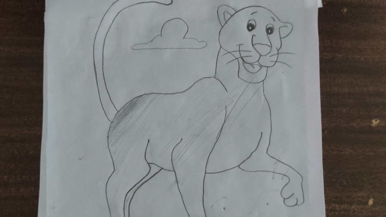 How to draw Bagira drawing from The jungle book : step by step drawing ...