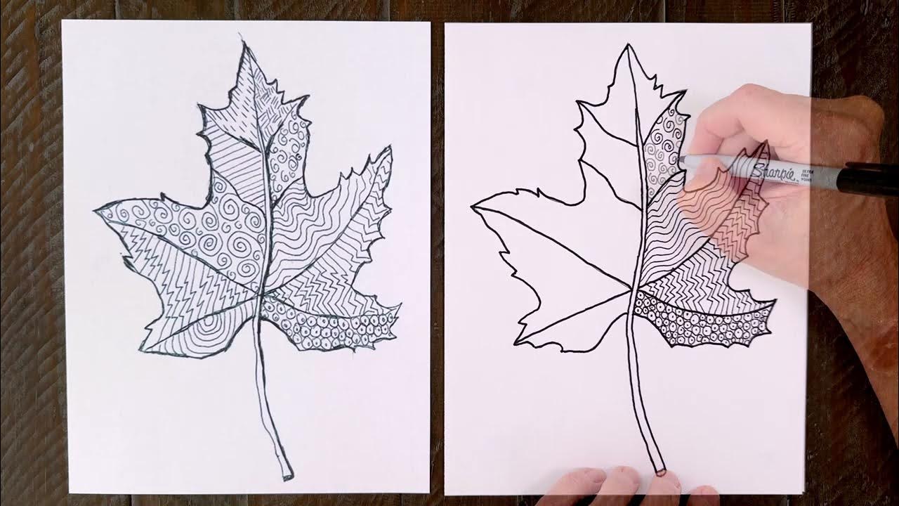 How to draw a Leaf Pattern - YouTube