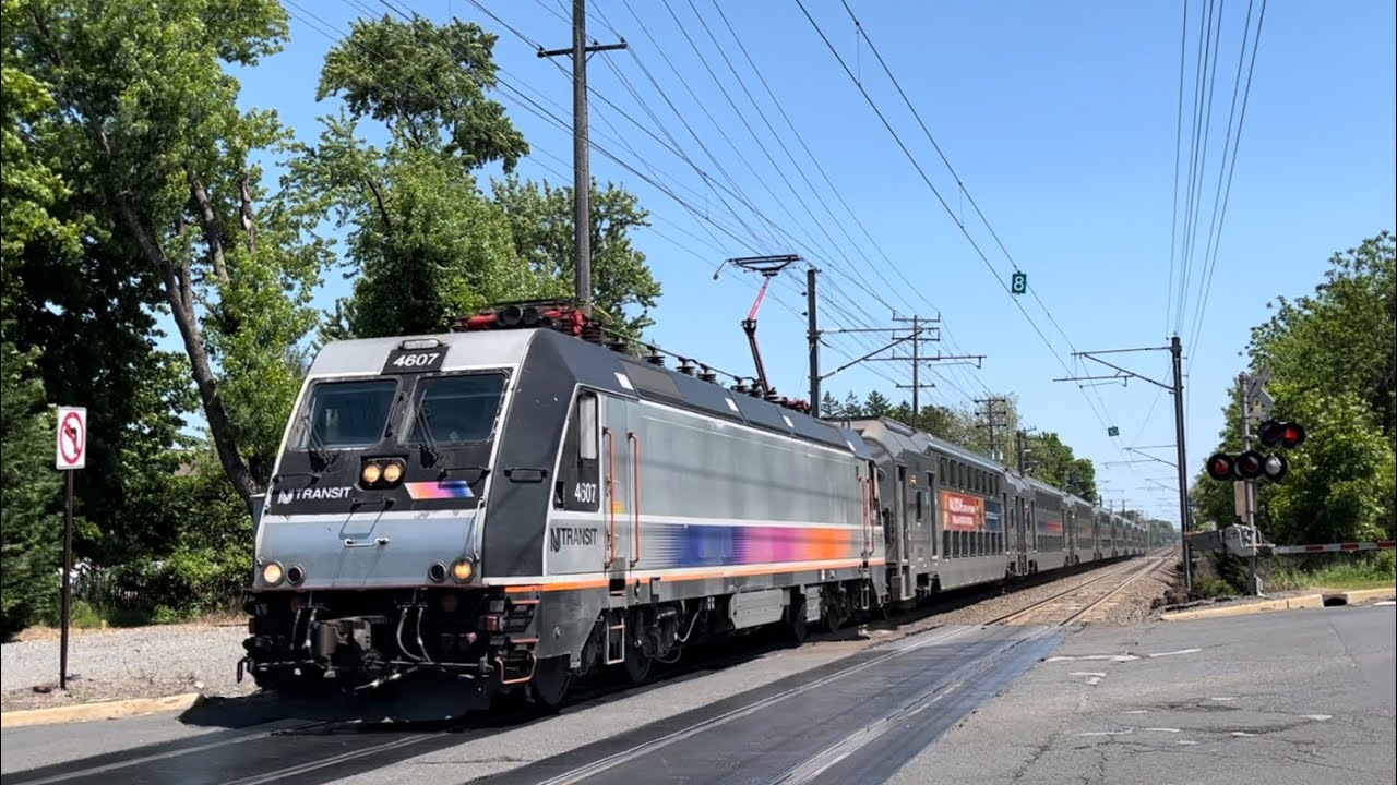 NJ Transit ALP-46 #4607 NJCL Train 3252 Little Silver NJ - YouTube