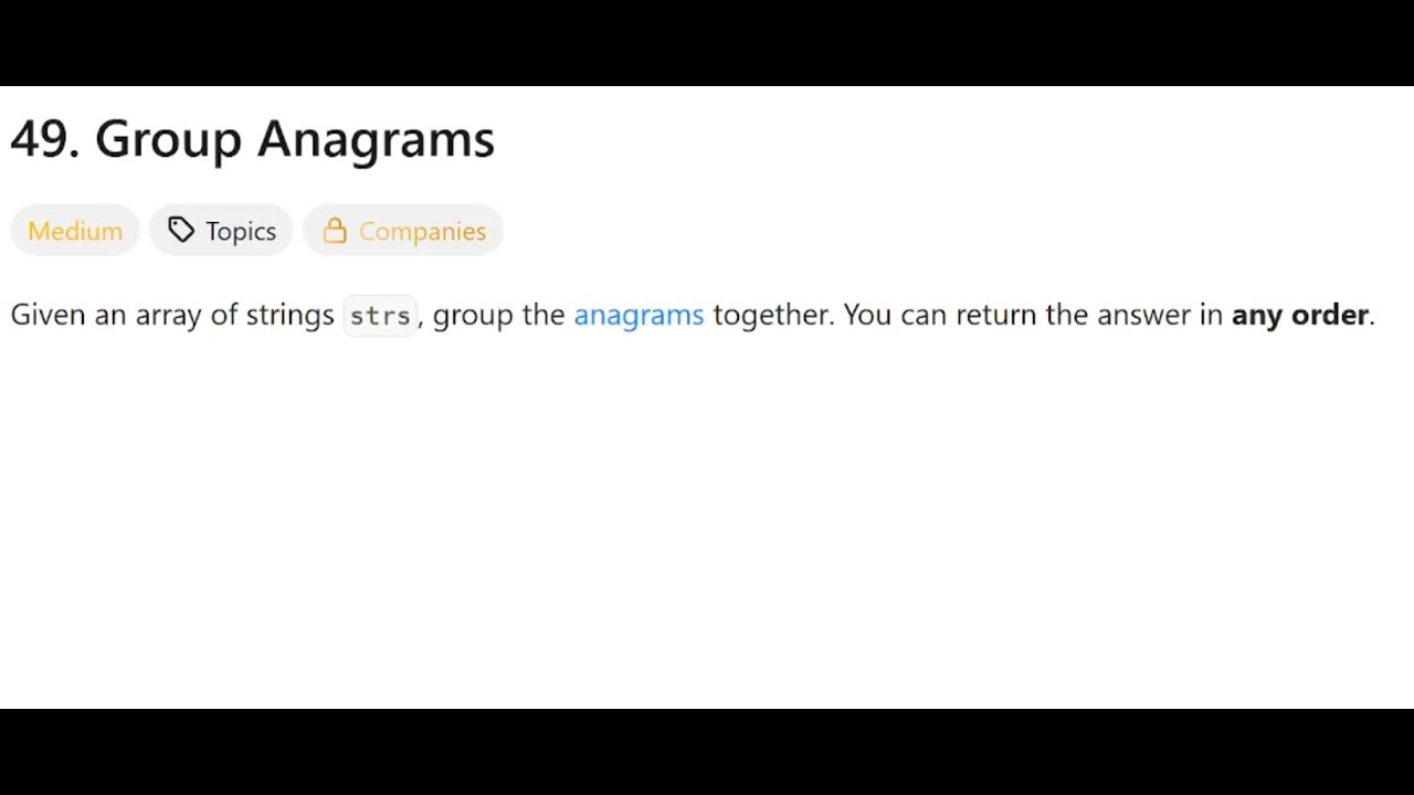Group Anagrams | @faang-academy - YouTube