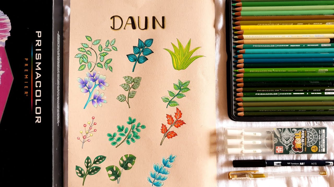 CARA MENGGAMBAR 12 BENTUK DAUN (DRAWING LEAVES) - YouTube
