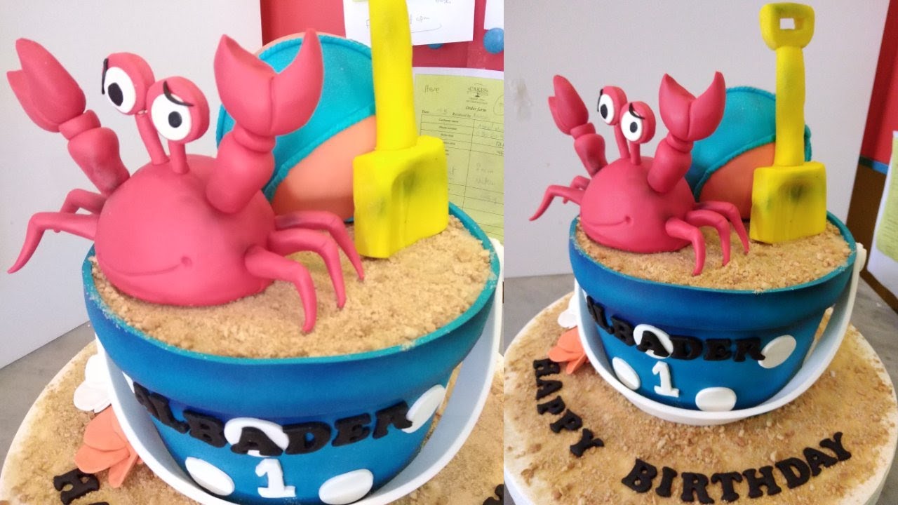 Hawaiian Beach Design, 3D Styro Fondant, Birthday Cake Topper - YouTube