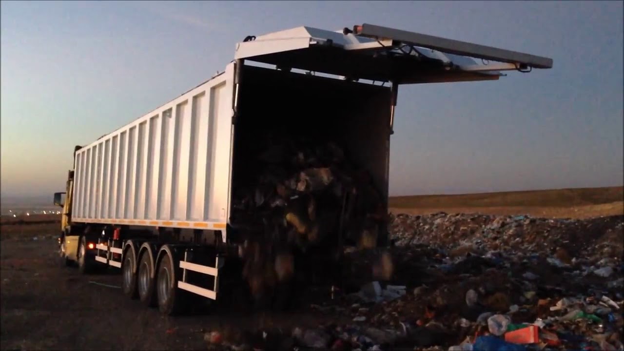 Waste & Garbage Transfer Semi-Trailer / Truck - YouTube