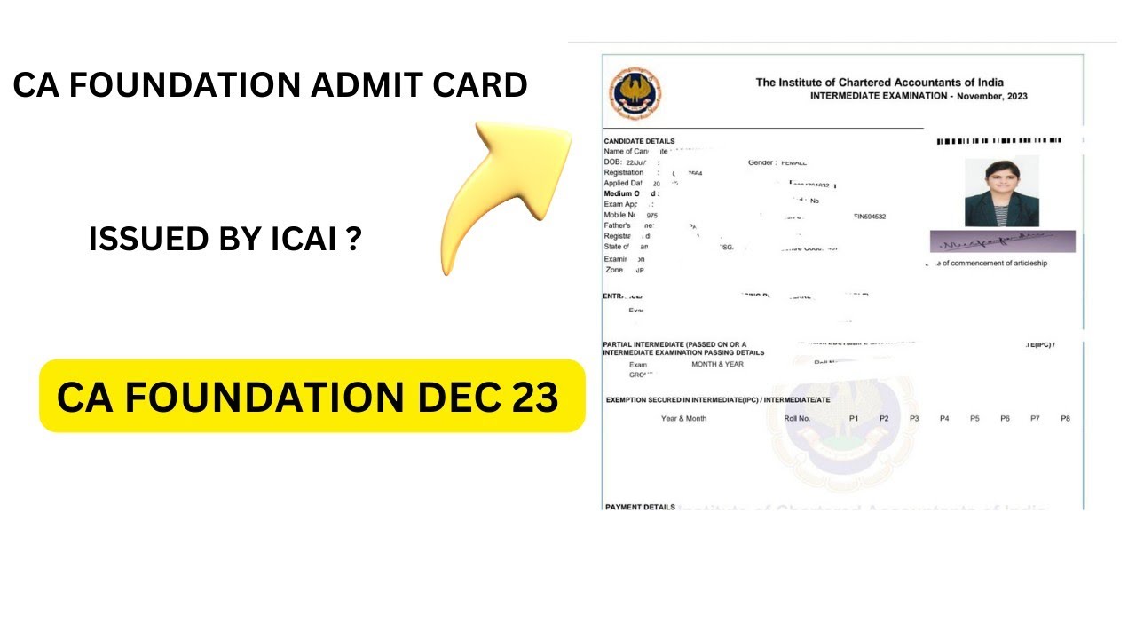 CA Foundation December 2023 Admit Card Issued BY ICAI? - YouTube