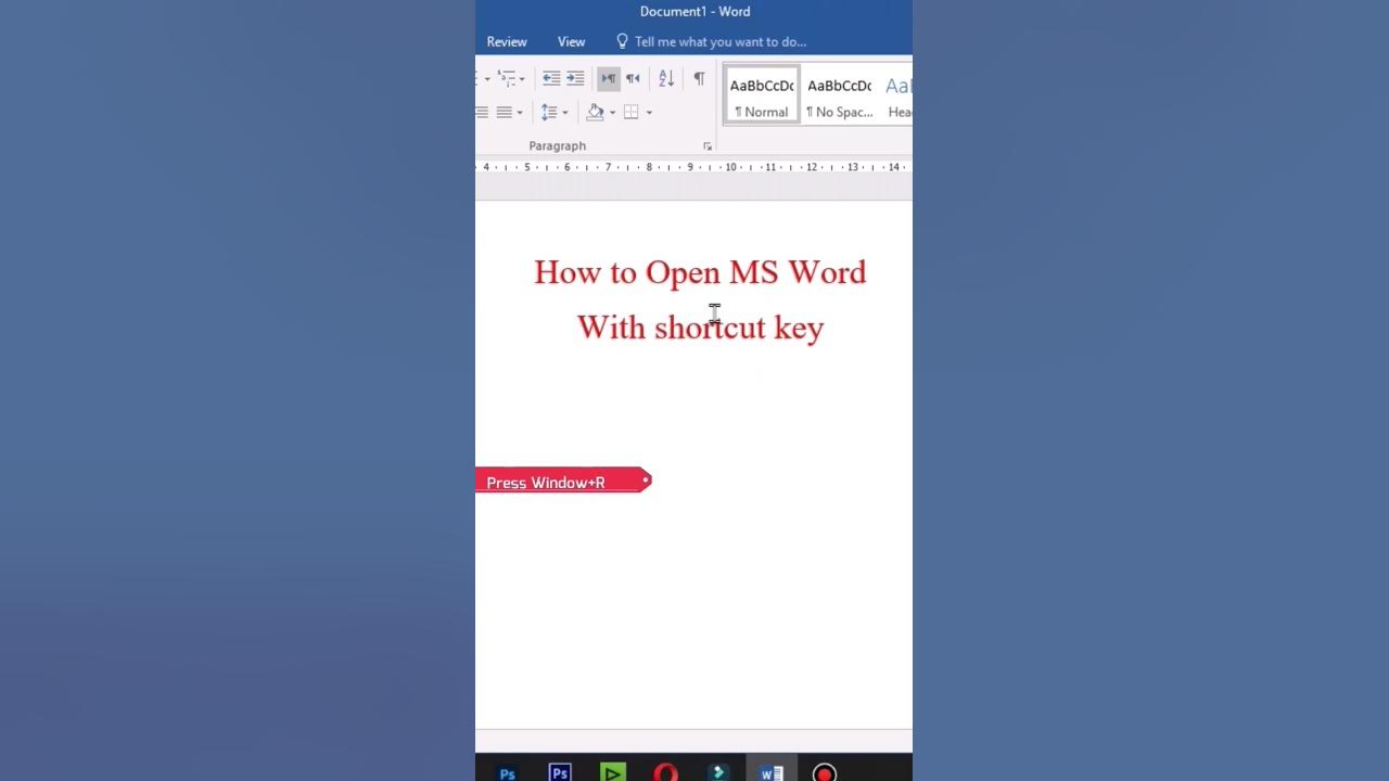 How To Open Ms Word With Shortcut Keys Shorts Youtubeshorts Openworld Youtube