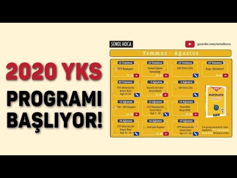 2020 YKS PROGRAMI BAŞLIYOR!