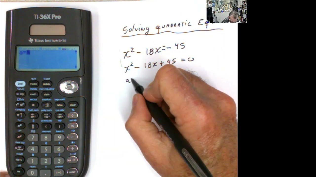 Solving quadratic equation using TI36x Pro - YouTube