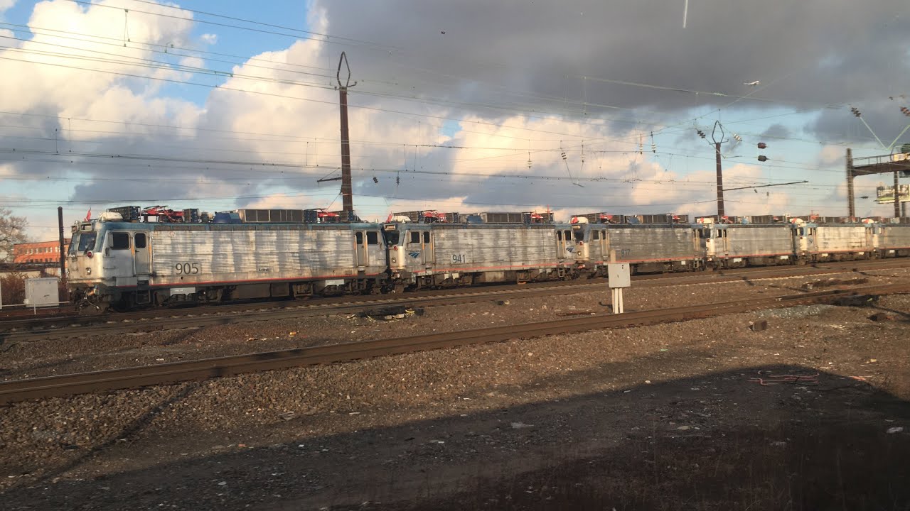 RARE! Old Amtrak AEM-7AC Locomotives Sitting in Amtrak's Hudson Yard in ...