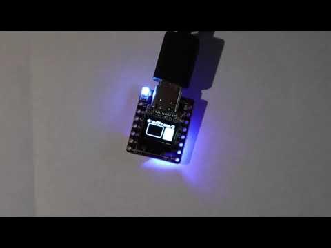 ESP32-C3 0.42" OLED 72x40 SSD1306 pixel AI-042C3 default demo connected ...