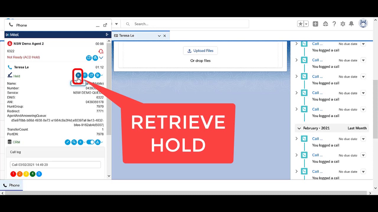 Mitel Ignite & Salesforce - Hold and Retrieve Hold - YouTube
