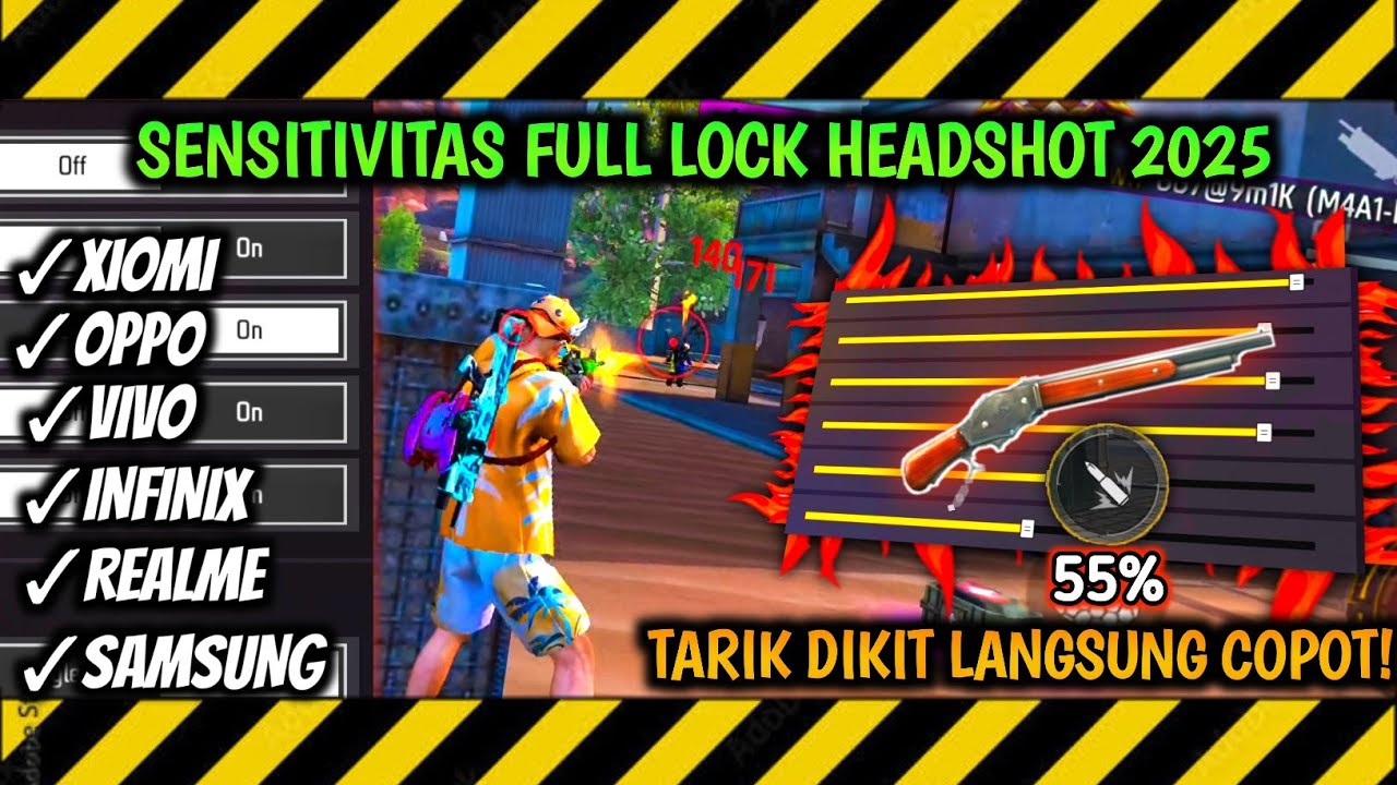 100% AUTO HEADSHOT SEMUA HP 🎯📱 CARA SETTING SENSITIVITAS FF AUTO HEADSHOT & KONTROL SETTING ...