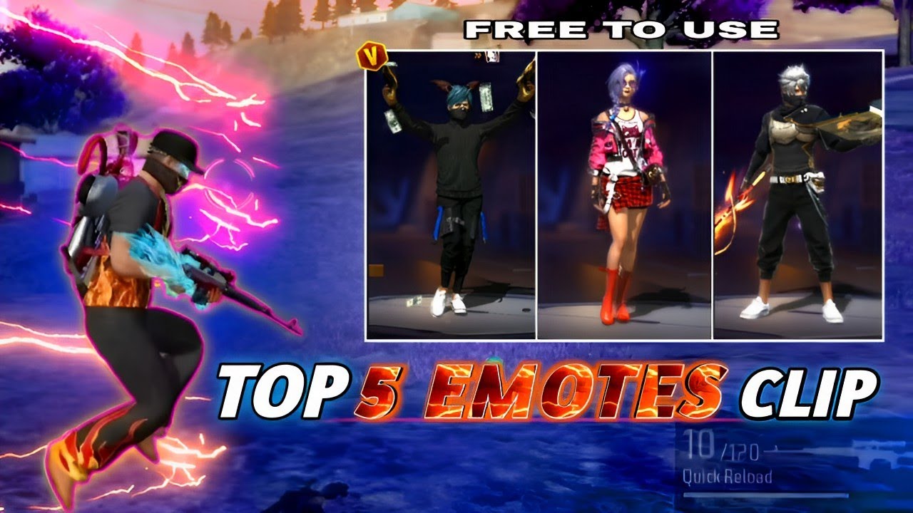 Free Fire Top 5 Emotes Clip For Editing (🔥 No Copyright 🔥) Free To Use ...