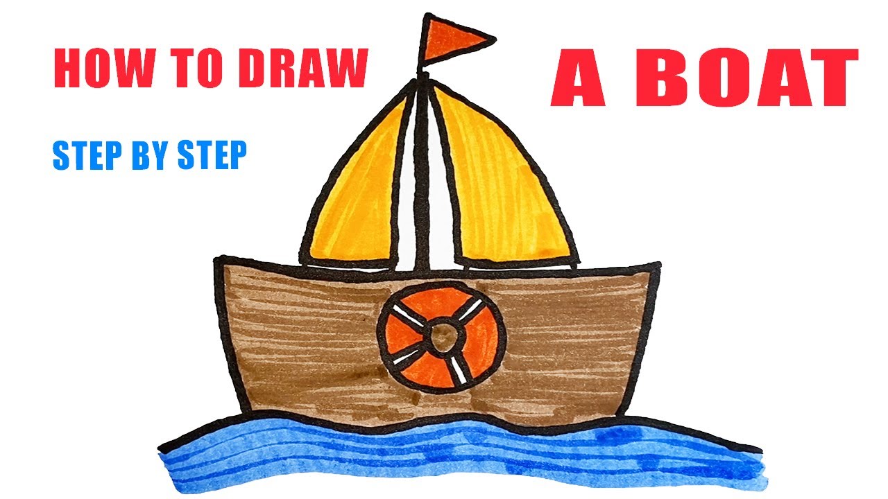 How To Draw A Boat Step by Step | Easy Drawings - YouTube
