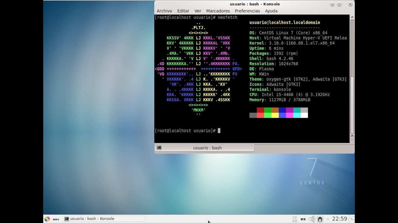 CentOS 7 Desktop sobre Hyper-V - YouTube
