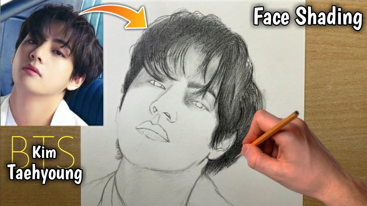 How i shade face 02 | BTS V pencil drawing | Suraj Kumar art - YouTube