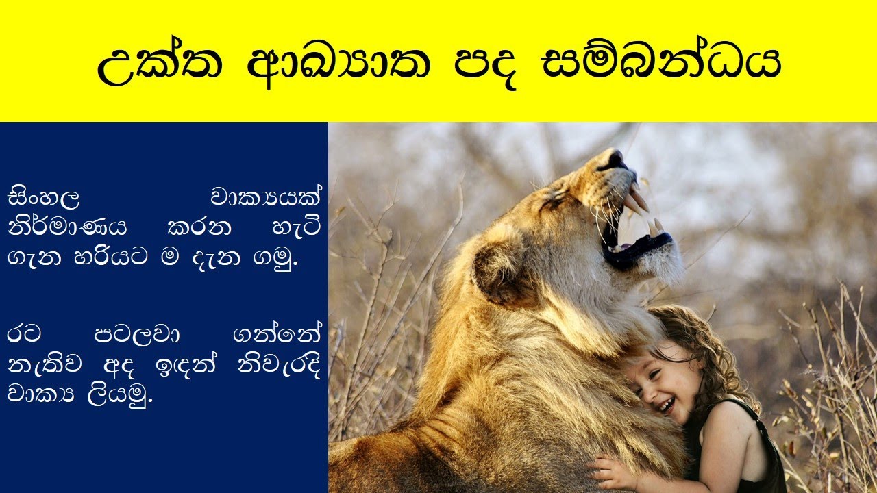 උක්ත ආඛ්‍යාත පද සම්බන්ධය සිංහල පාරාදීසය uktha akyatha pada sambandaya ...