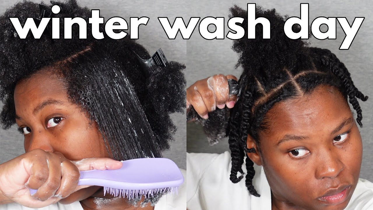 WINTER WASH DAY using AFFORDABLE Natural Hair Products - YouTube