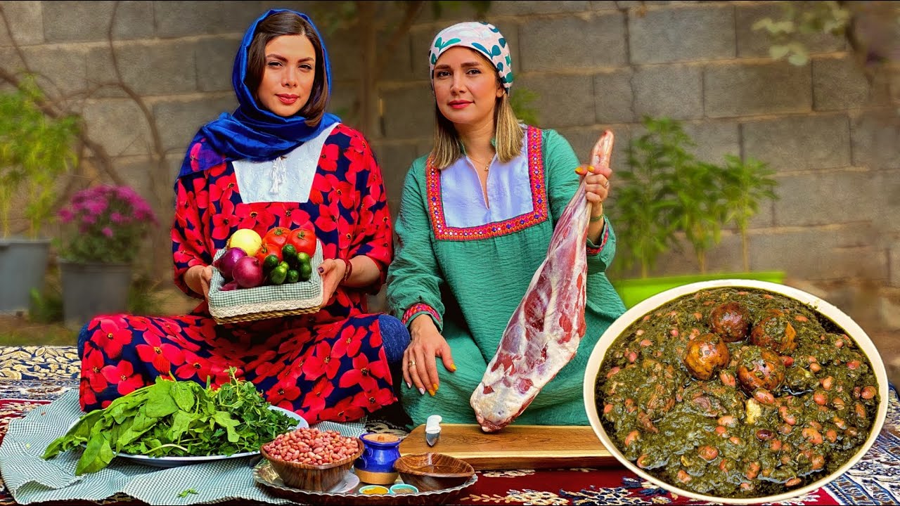 IRAN! Cooking Ghormeh Sabzi (Persian Herb Stew) | Country Style Cooking ...