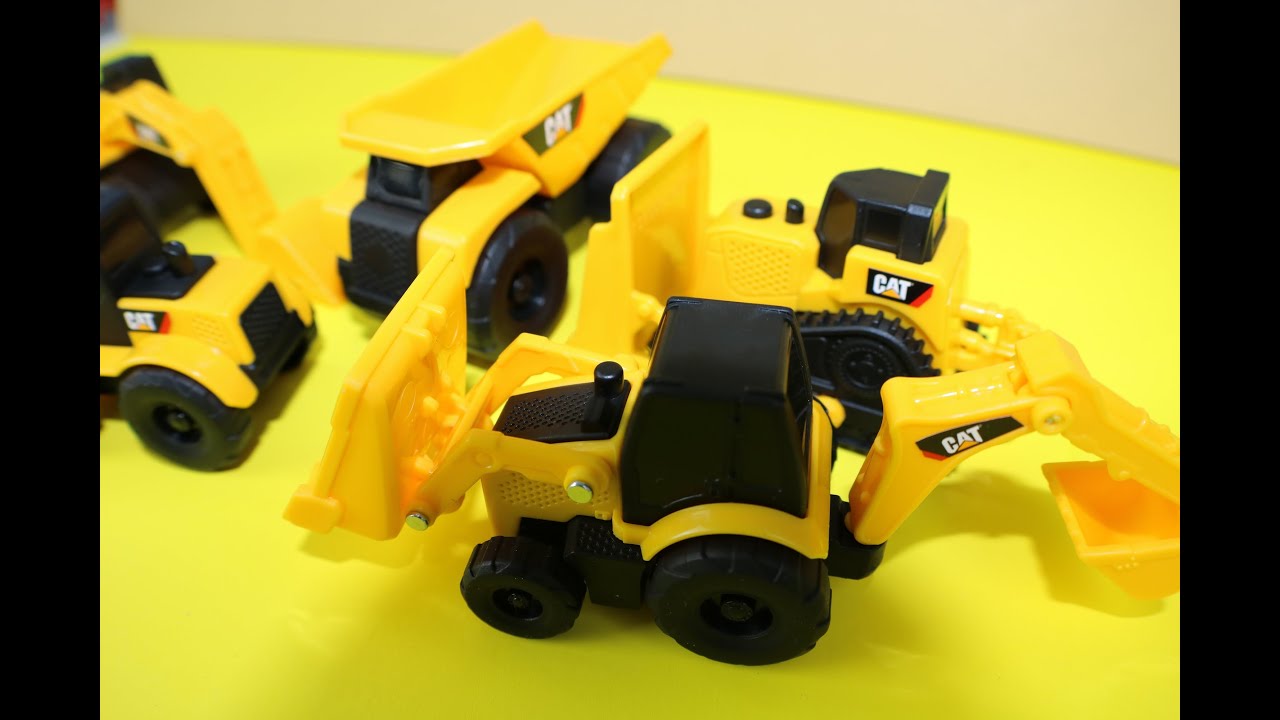 Caterpillar Mini Machines Construction Toy Trucks - YouTube