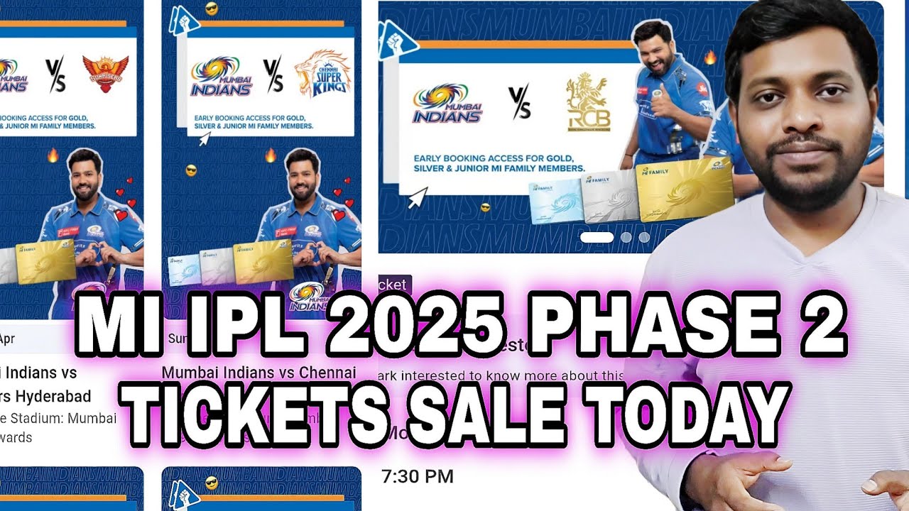 mi ipl 2025 phase 2 tickets sale today | mi vs csk and mi vs rcb phase ...