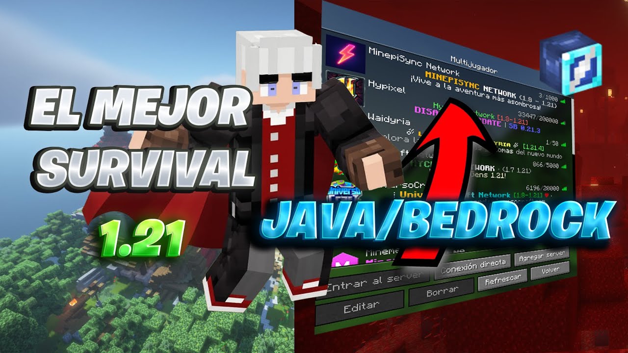 EL MEJOR NUEVO SERVIDOR SURVIVAL para Minecraft 1.21.4 💎No-Premium 💎 (JAVA/BEDROCK) - YouTube