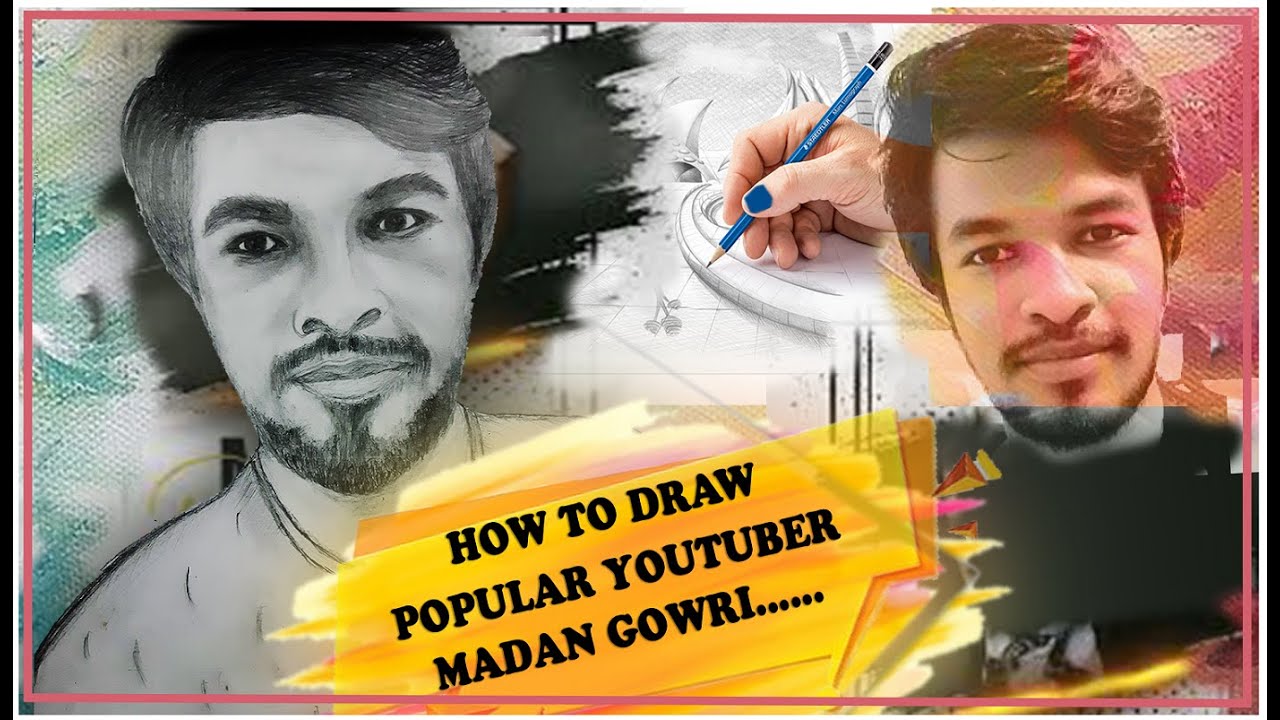 HOW TO DRAW MADAN GOWRI | A FAMOUS TAMIL YOUTUBER | MG SQUAD | MADAN ...