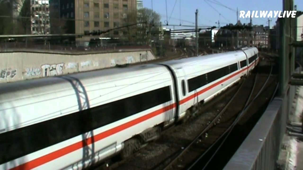 DSB branded Diesel ICE 3 leaves Hamburg Hbf to Denmark (HD) - YouTube