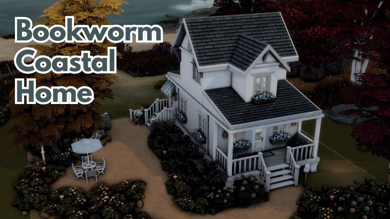 Bookworm Coastal Home | Sims 4 | Speed Build | No CC - YouTube
