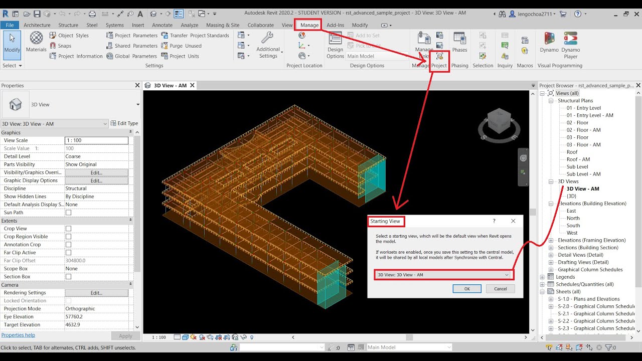 Revit _Starting view/View bắt đầu khi mở 1 dự án. - YouTube