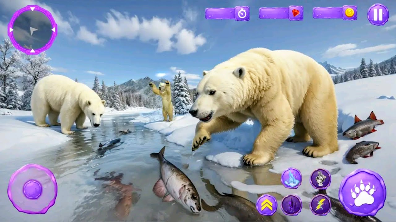 Polar Bear Simulator 3D - Arctic Polar Bear Family Sim : Animal Games ...