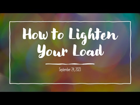 How To Lighten Your Load - YouTube