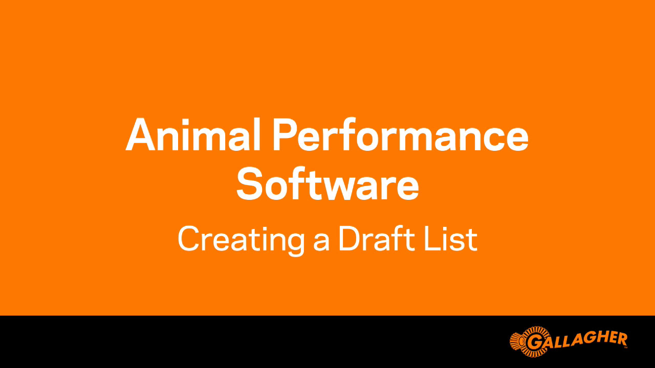 How To: Create a draft list in Gallagher APS software - YouTube