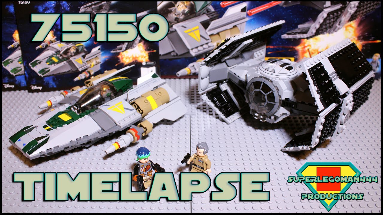 Lego Star Wars 75150 TIE Advanced VS A-Wing TIMELAPSE - YouTube